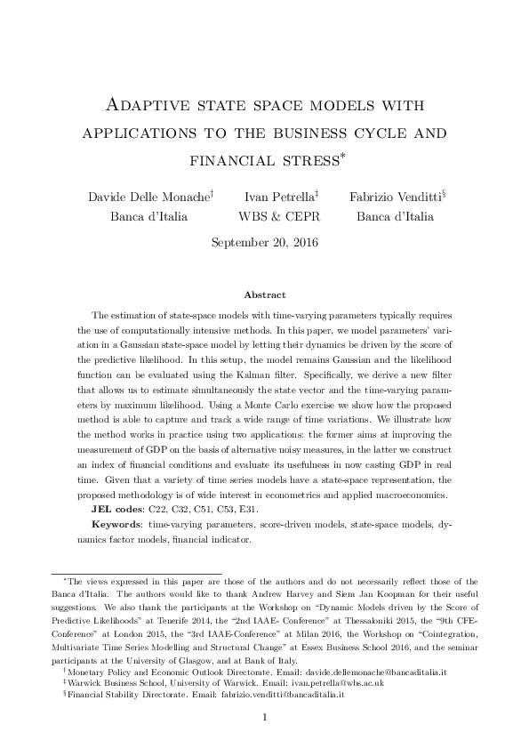 (PDF) Adaptive State Space Models with Applications to the Business ...