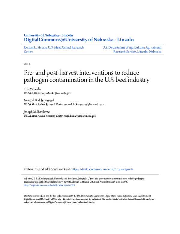 (PDF) Pre- and post-harvest interventions to reduce pathogen ...