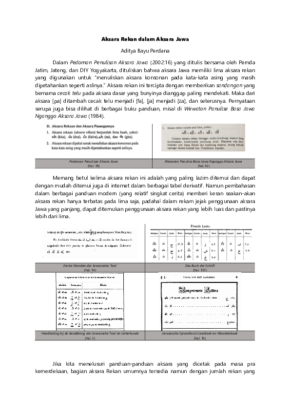 (PDF) Aksara Rekan dalam Aksara Jawa