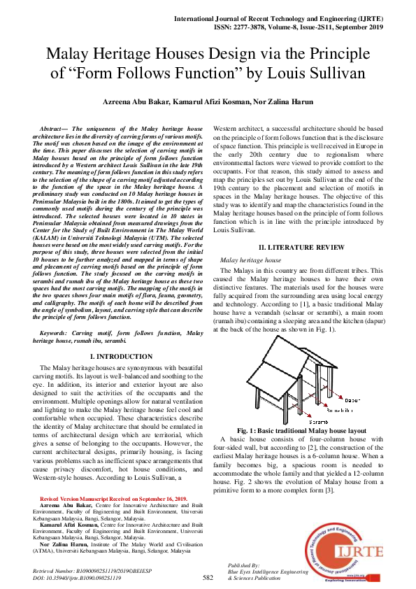 (PDF) Malay Heritage Houses Design via the Principle of “Form Follows ...