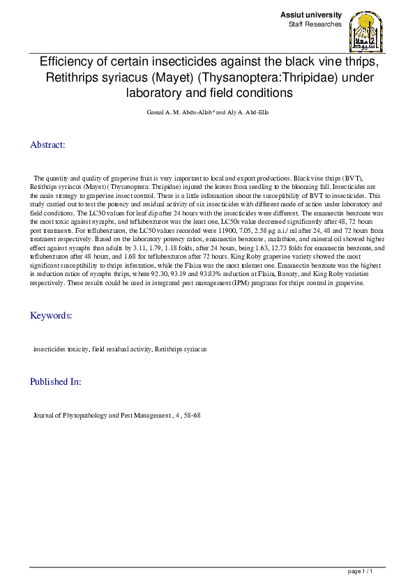 (PDF) Efficiency of certain insecticides against the black vine thrips ...