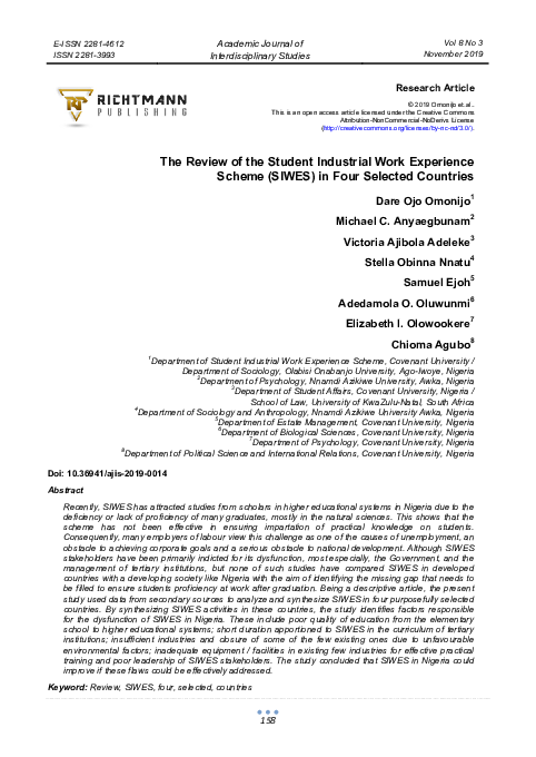 (PDF) The Review of the Student Industrial Work Experience Scheme ...