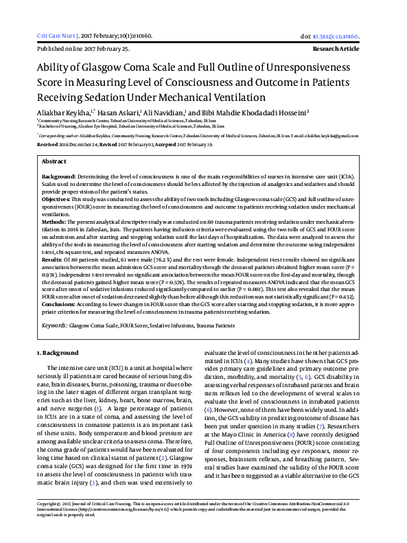 (PDF) Ability of Glasgow Coma Scale and Full Outline of ...