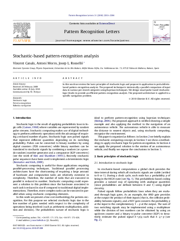 (PDF) Stochastic-based pattern-recognition analysis