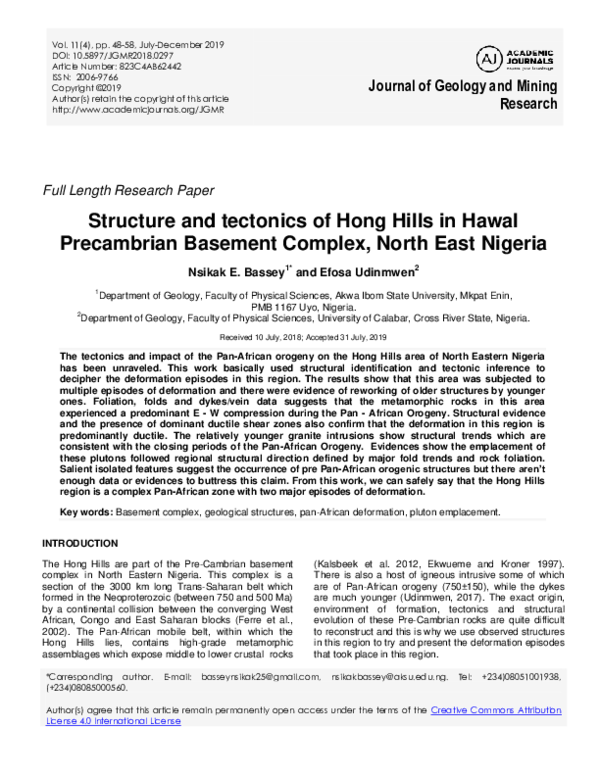 (PDF) Structure and tectonics of Hong Hills in Hawal Precambrian ...
