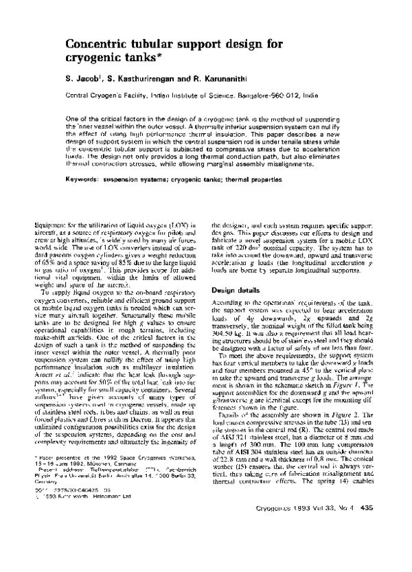(PDF) Concentric tubular support design for cryogenic tanks