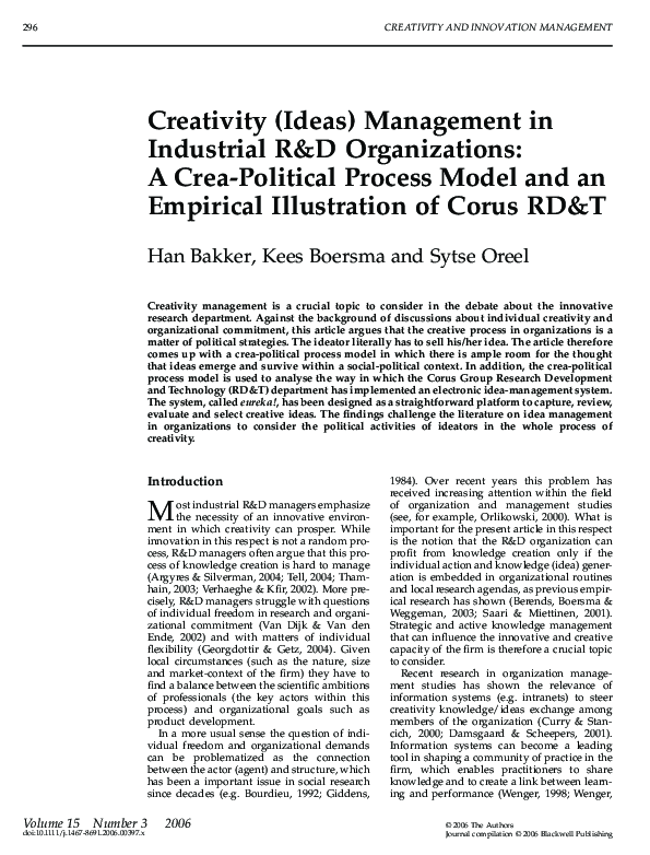 (PDF) A Crea-Political Process Model and an Empirical Illustration of ...