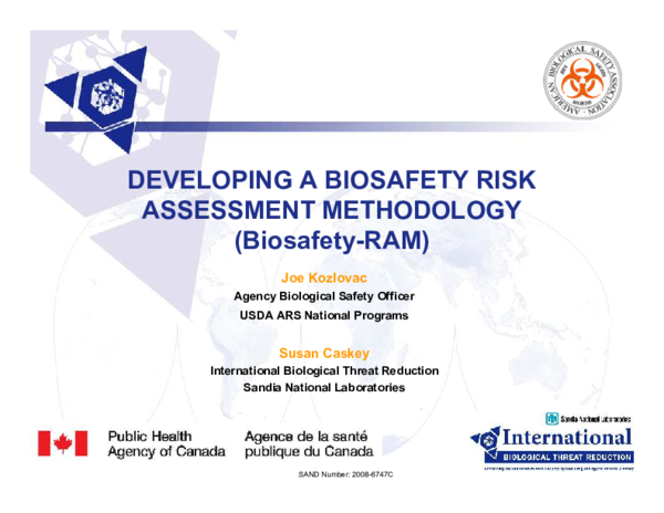 (PDF) Developing a biosafety Risk Assessment Methodology (biosafety-RAM ...