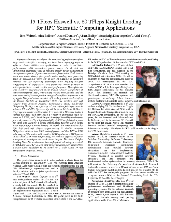 (PDF) TFlops Haswell vs . 60 TFlops Knight Landing for HPC Scientific ...