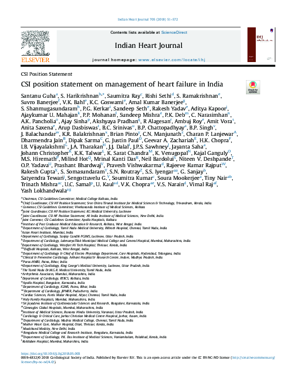 (PDF) CSI position statement on management of heart failure in India