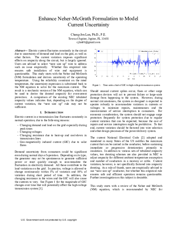 (PDF) Enhance Neher-McGrath formulation to model current uncertainty