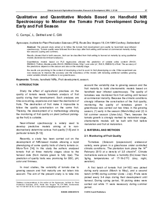 (PDF) Qualitative and Quantitative Models Based on Handheld NIR ...
