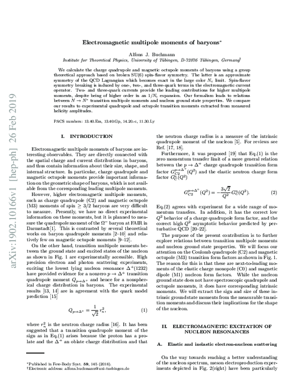 (PDF) Electromagnetic Multipole Moments of Baryons