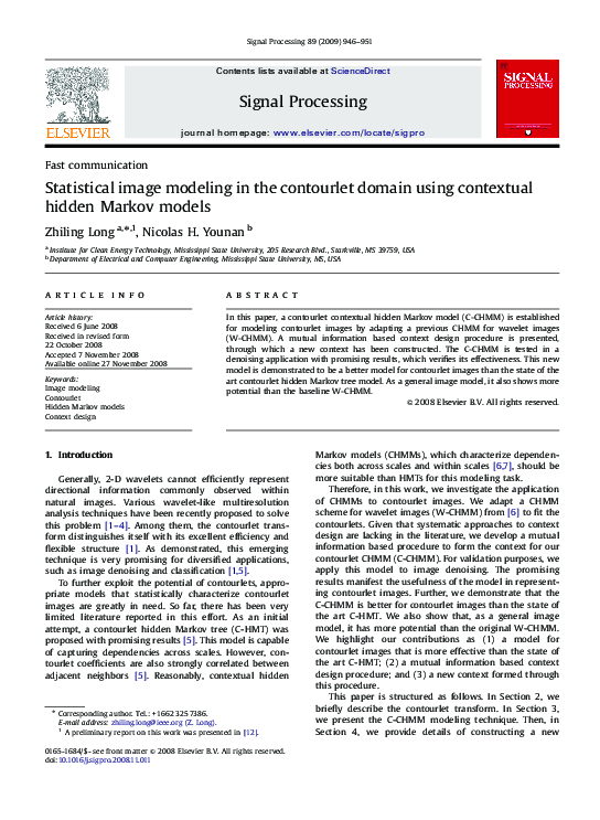 Pdf Statistical Image Modeling In The Contourlet Domain Using