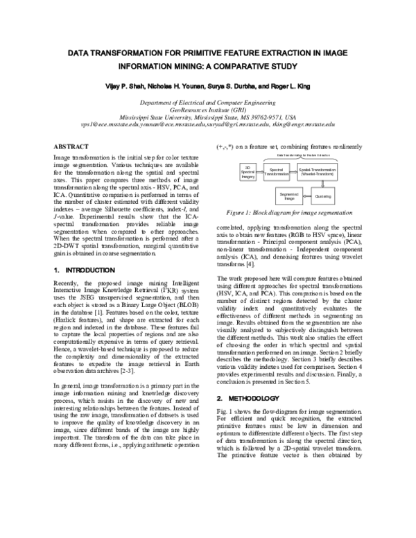 (PDF) Data Transformation for Primitive Feature Extraction in Image ...