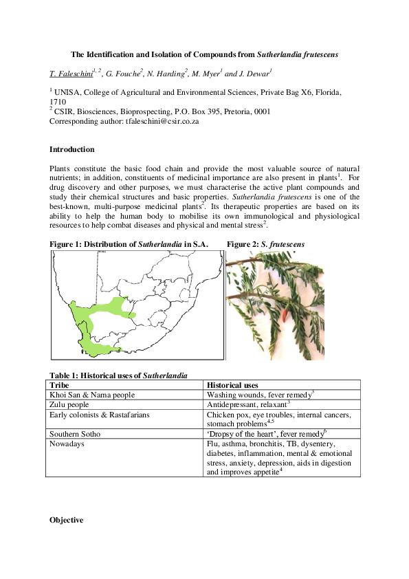 (PDF) Identification and isolation of compounds from Sutherlandia ...