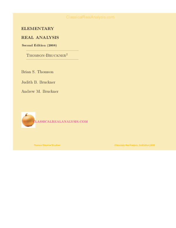 (PDF) Elementary Real Analysis
