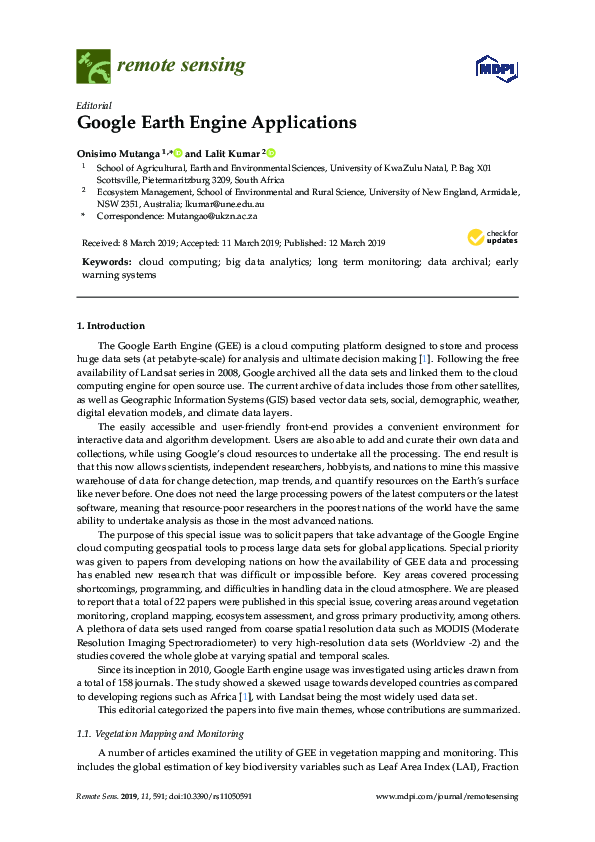 (PDF) Google Earth Engine Applications