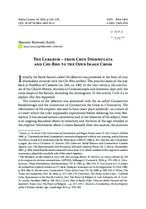 (PDF) The Labarum – from Crux Dissimulata and Chi-Rho to the Open Image ...
