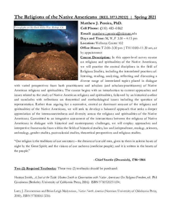 (PDF) The Religions of the Native Americans [REL 3573.29212] (Course ...