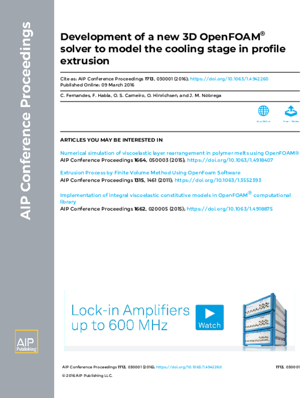 (PDF) Development of a new 3D OpenFOAM® solver to model the cooling ...