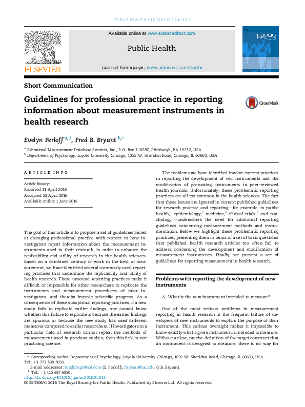 (PDF) Guidelines for professional practice in reporting information ...