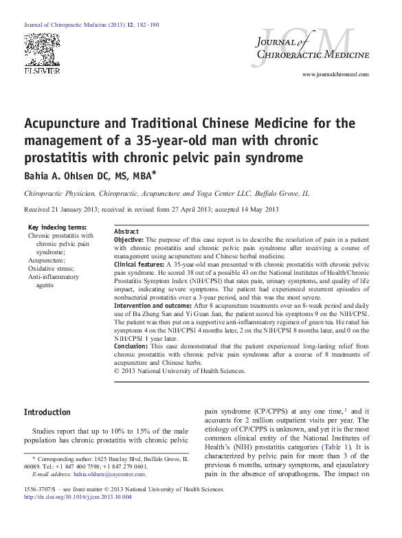 (PDF) Acupuncture and Traditional Chinese Medicine for the management ...