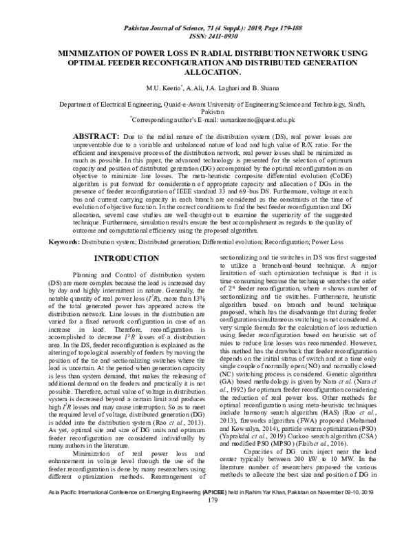 Pdf Minimization Of Power Loss In Radial Distribution Network Using Optimal Feeder