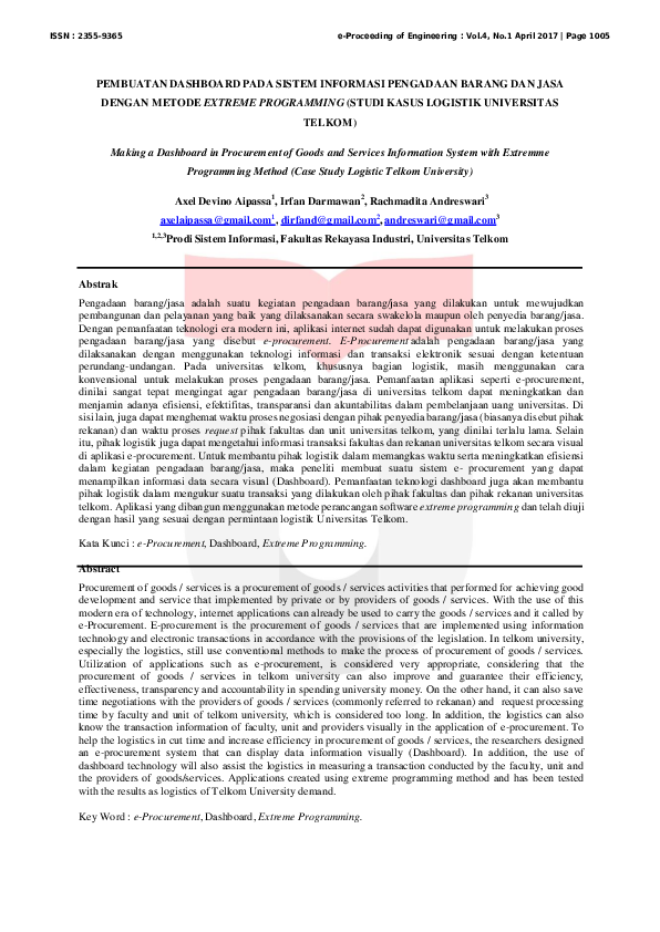 (PDF) Pembuatan Dashboard Pada Sistem Informasi Pengadaan Barang Dan ...