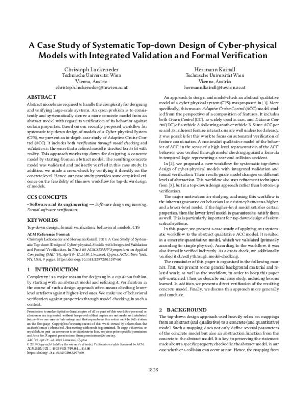 (PDF) A case study of systematic top-down design of cyber-physical models with integrated ...