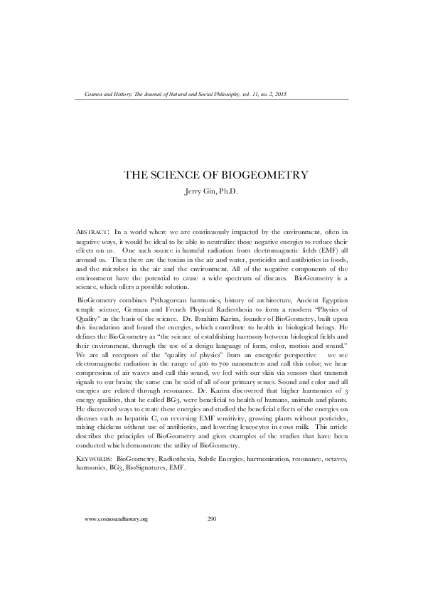 (PDF) The Science of Biogeometry