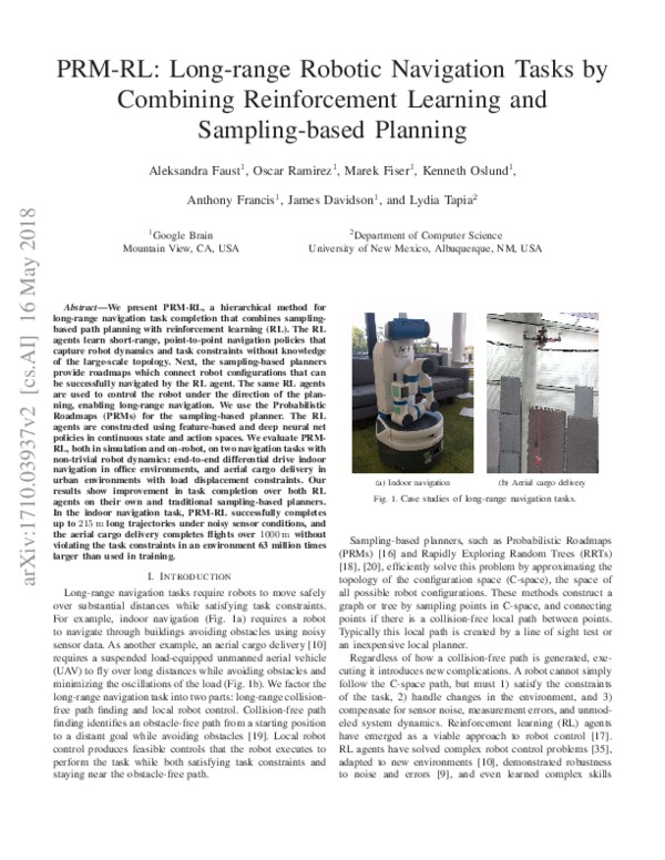 (PDF) PRM-RL: Long-range Robotic Navigation Tasks by Combining Reinforcement Learning and ...