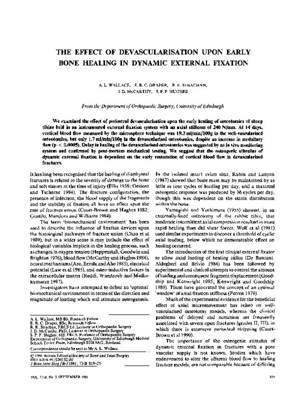 (PDF) The effect of devascularisation upon early bone healing in ...