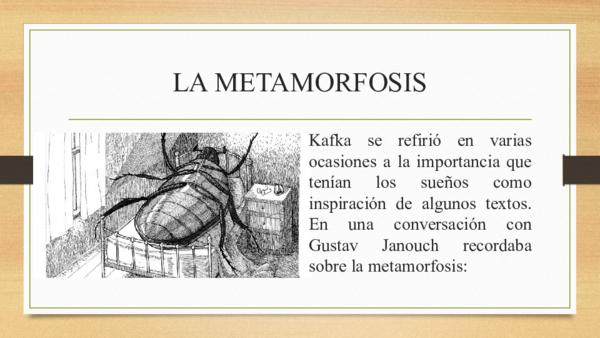 (PPT) LA METAMORFOSIS DE FRANZ KAFKA