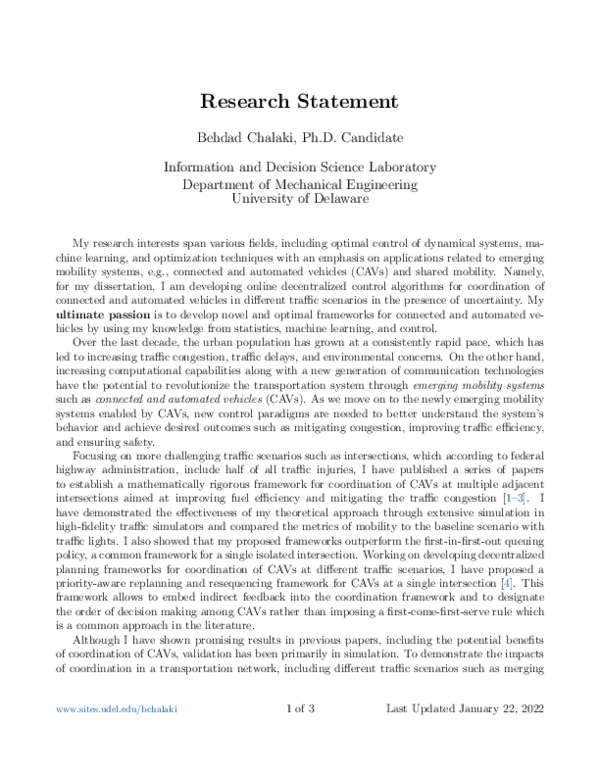 (PDF) Research Statement