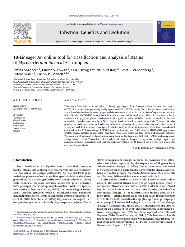(PDF) TB-Lineage: An online tool for classification and analysis of strains of Mycobacterium ...