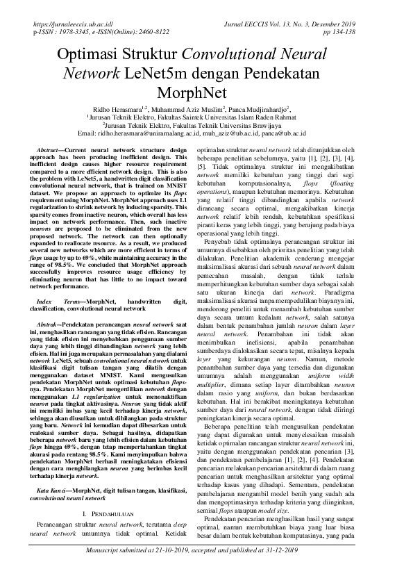 (PDF) Optimasi Struktur Convolutional Neural Network LeNet5m dengan ...