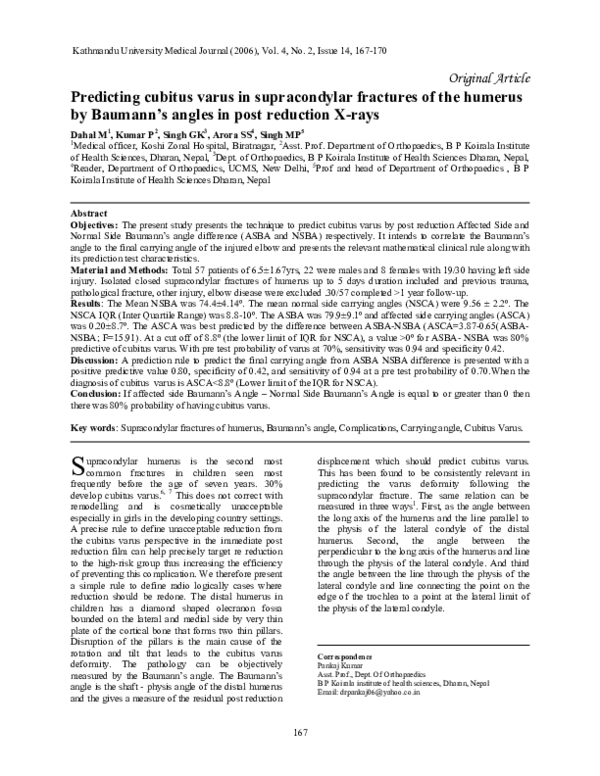 (PDF) Predicting cubitus varus in supracondylar fractures of the ...