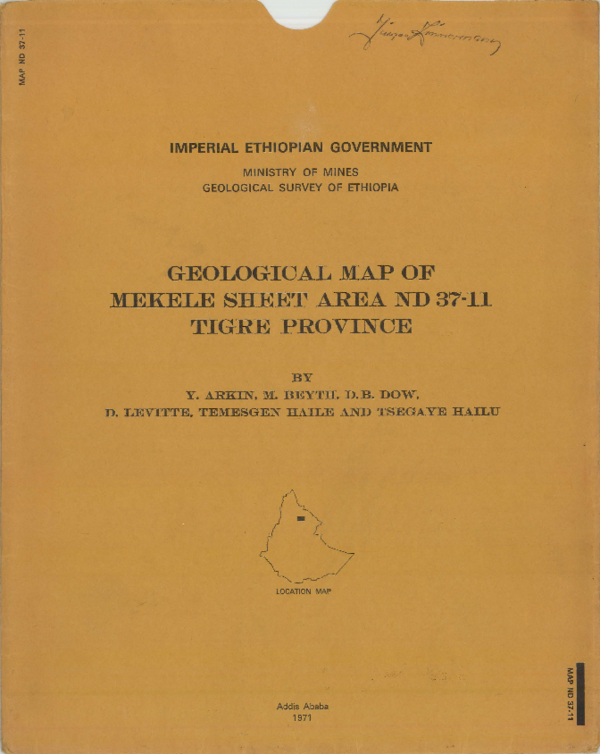 (PDF) Geological map of Mekele sheet area ND 37-11 | M. Beyth ...