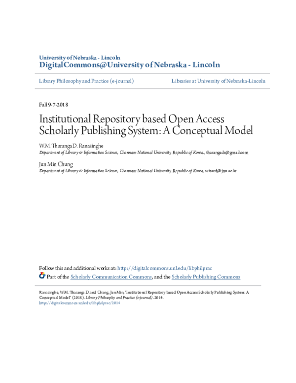 (PDF) Institutional Repository Based Open Access Scholarly Publishing ...