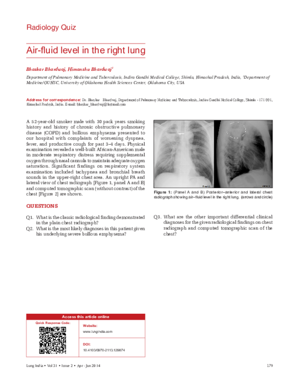 (PDF) Air-fluid level in the right lung