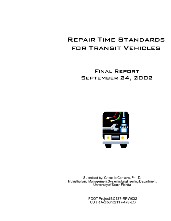 (PDF) Repair Time Standards for Transit Vehicles