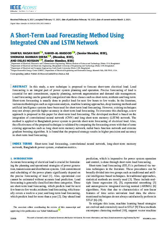 (PDF) A Short-Term Load Forecasting Method Using Integrated CNN and ...