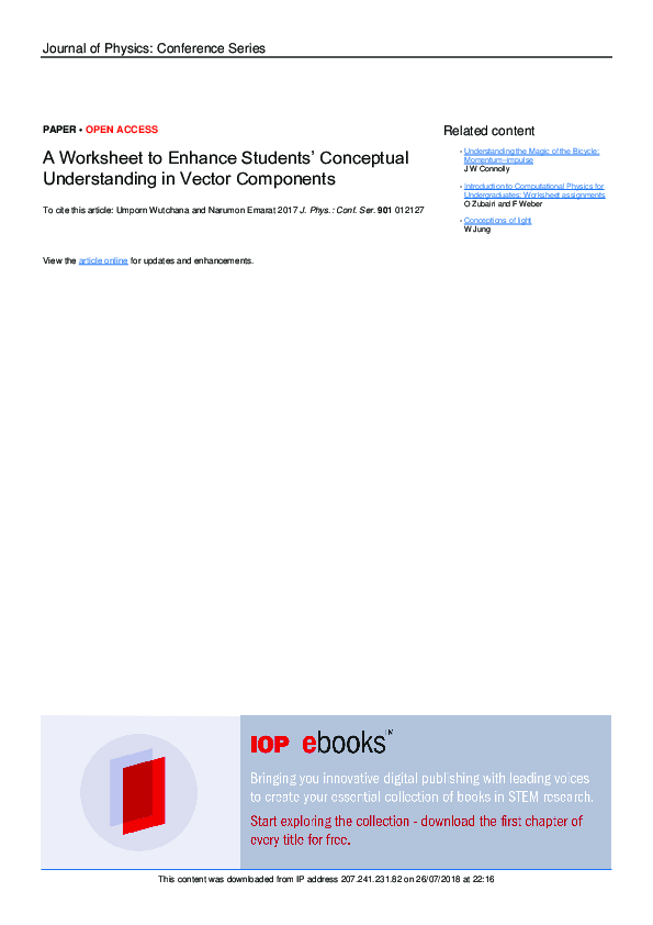 (PDF) A Worksheet to Enhance Students’ Conceptual Understanding in ...
