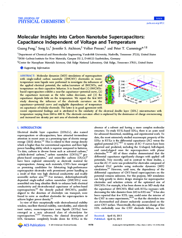 (PDF) Molecular Insights into Carbon Nanotube Supercapacitors: Capacitance Independent of ...