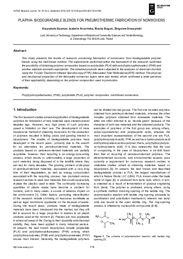 (PDF) Pla/Pha- Biodegradable Blends for Pneumothermic Fabrication of ...