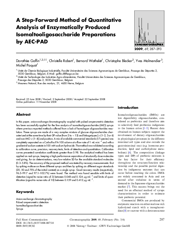 (PDF) A step-forward method of quantitative analysis of enzymatically ...
