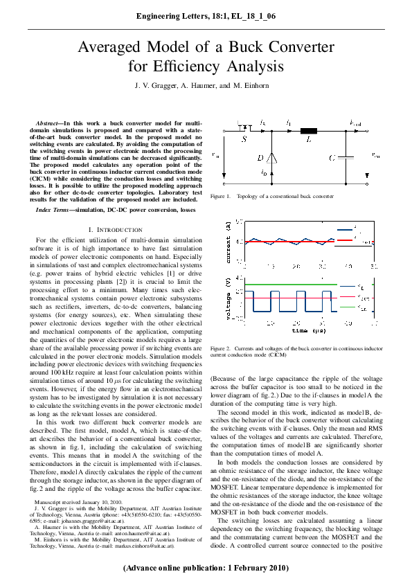 (PDF) Averaged Model of a Buck Converter for Efficiency Analysis