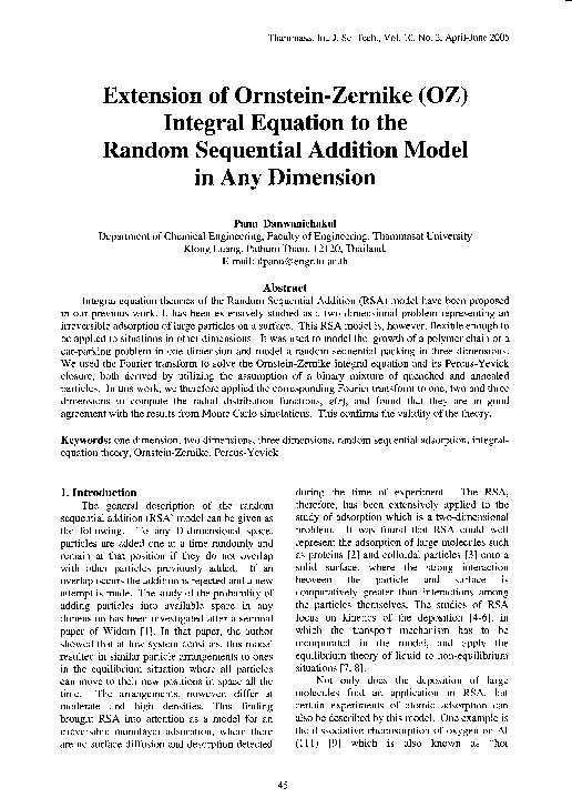 (PDF) Extension of Ornstein-Zernike (OZ) Integral Equation to the ...