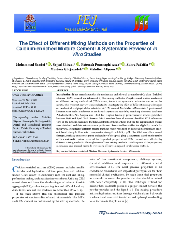 (PDF) The Effect of Different Mixing Methods on the Properties of ...